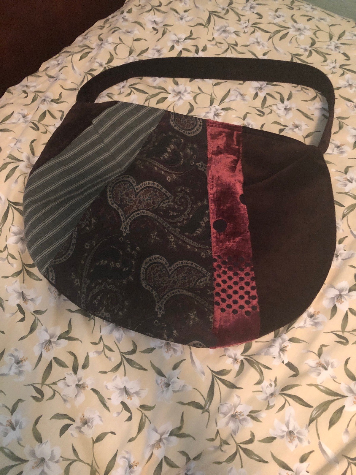 Koos Of Course! Purse Black & Pink Paisley Print Velvet Tote Bag ...