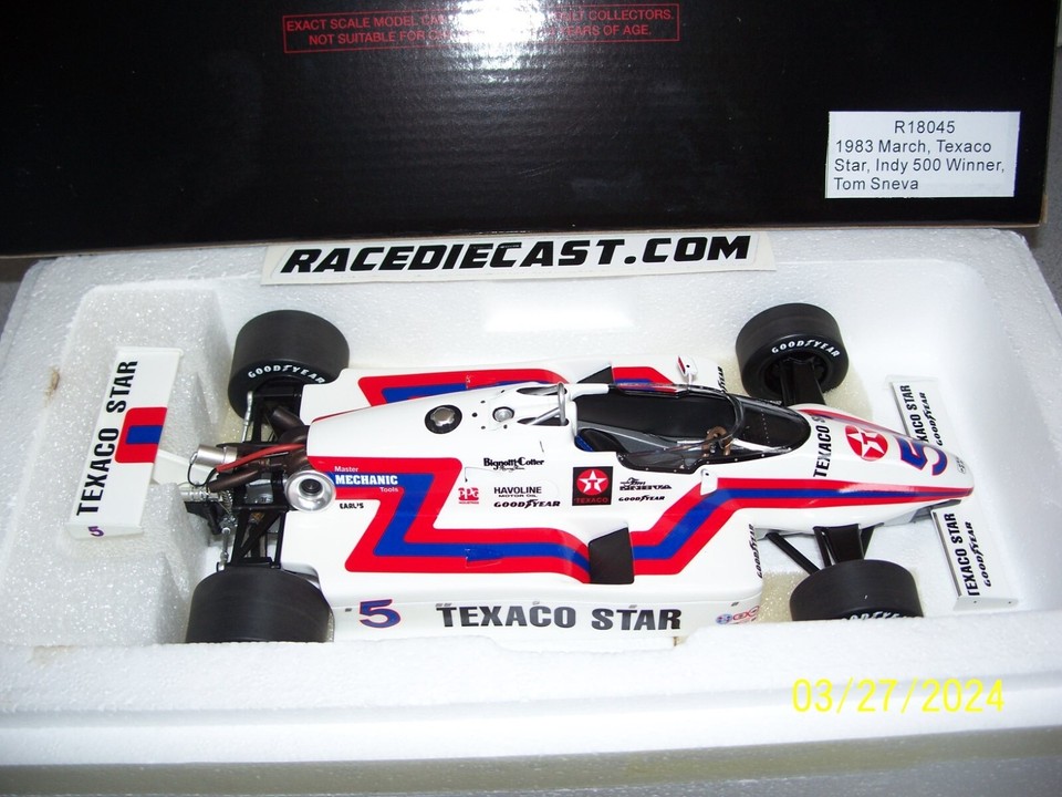 "RARE" #5 TOM SNEVA (TEXACO STAR) 1983 INDY 500 RACE WINNER REPLICARZ 1 ...
