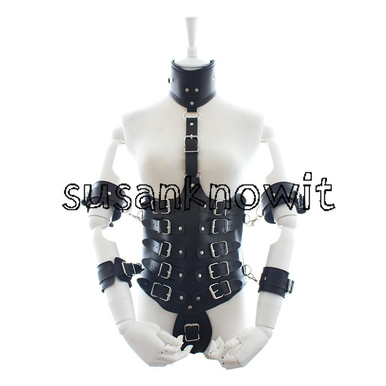 Binding Body Harness Corset Handcuffs Arm Cuffs Lingerie Posture Neck ...