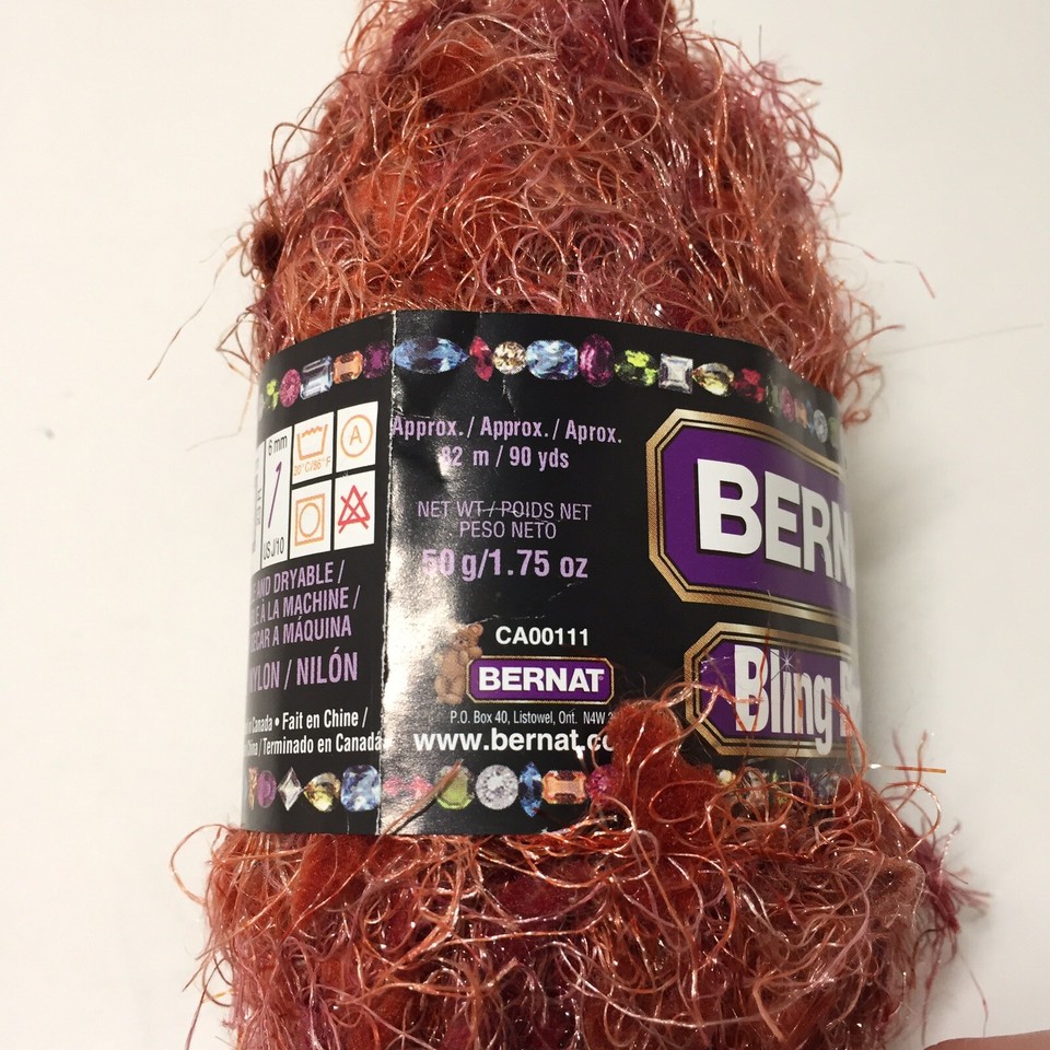 1 Skein Bling Bling Yarn Bernat 1.75 oz Bulky Moulin Rouge Nylon | eBay