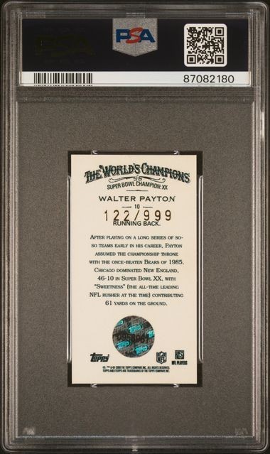 DA102808 2009 eTOPPS ALLEN GINTER SUPER BOWL CHAMPIONS WALTER PAYTON ...