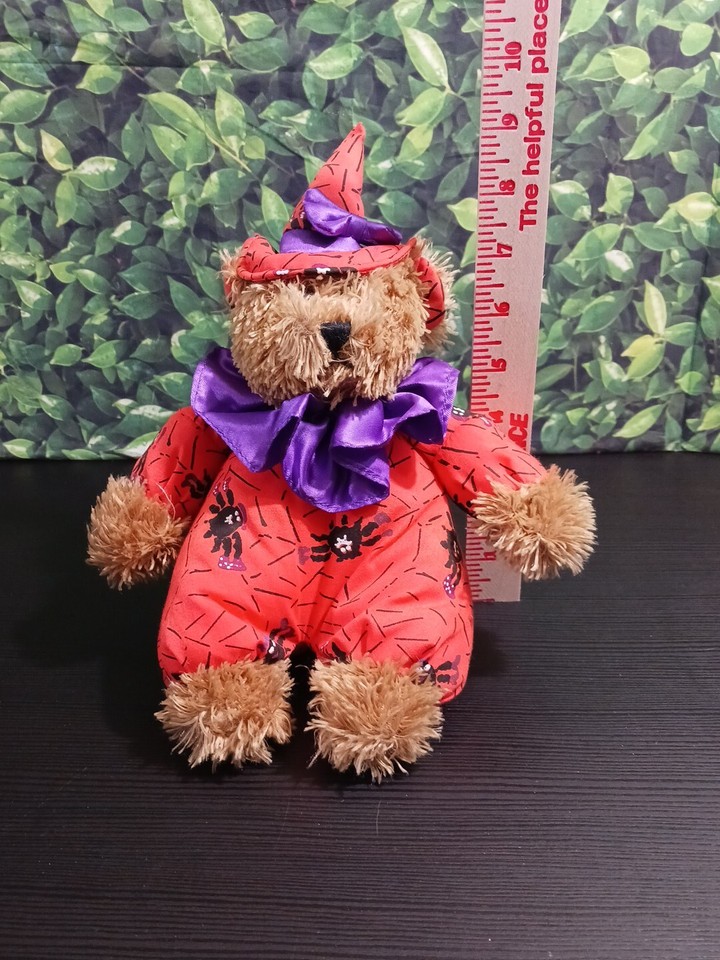 Halloween Teddy Bear Orange Purple Stuffed Animal Spiders PBC | eBay