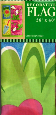 Garden Flag Gardening Tools Collage Flowers Shovel Glove Large House ...