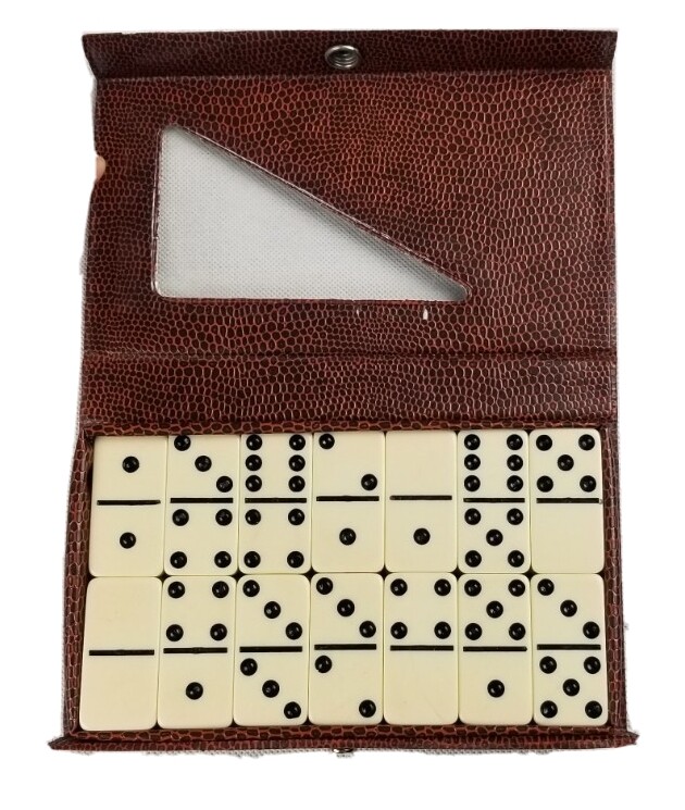 Vintage Dominos Double Six Standard Set of 28 Ivory Tiles With Travel ...