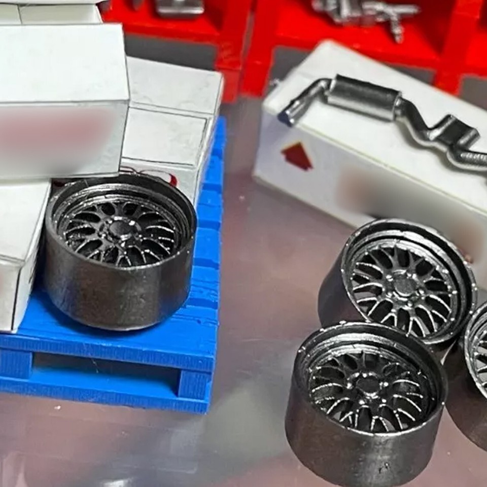 Diorama 1:64 Garage Props Model Car Workshop Tuning Repair Scene Model ...