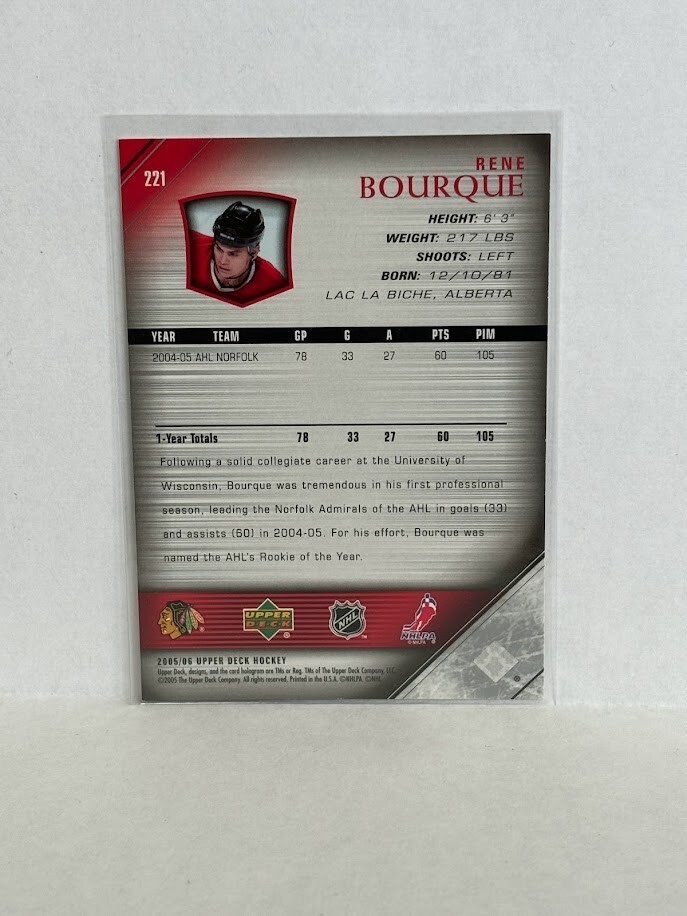 Rene Bourque 2005-06 Upper Deck Young Guns Rookie Card # 221 | eBay