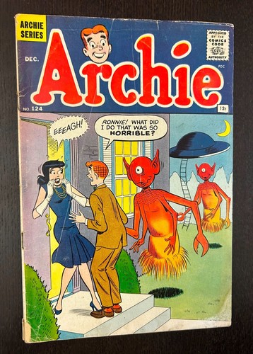 ARCHIE #124 (Archie Comics 1961) -- Silver Age ALIEN UFO Cover -- GD/VG ...