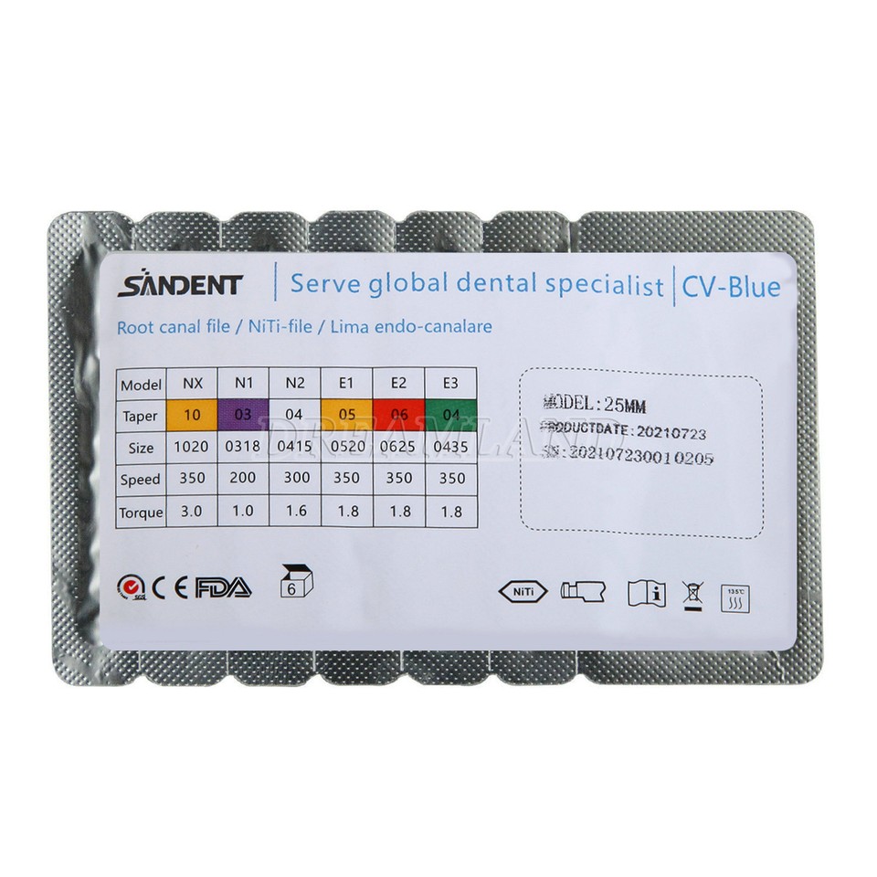 Dental Endo Rotary Files Blue NITI root canal endodontic Files Taper SX ...