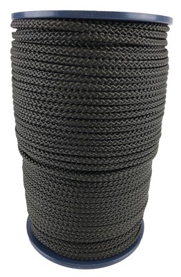 6mm Black Polypropylene Braided Poly Rope Cord x 10 Metres Strong ...
