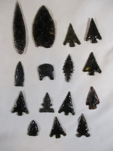 Lot of 15 - Authentic - Native American - Obsidian Arrowheads - 1¼" - 4" | eBay