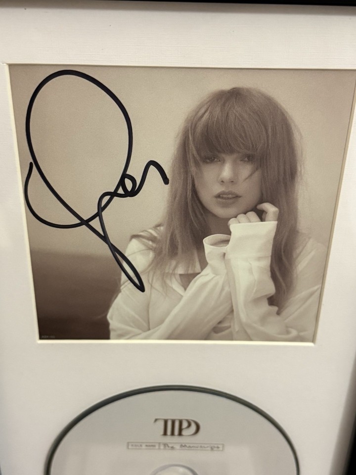 Taylor Swift Tortured Poets Department TTPD CD Framed Autographed ...
