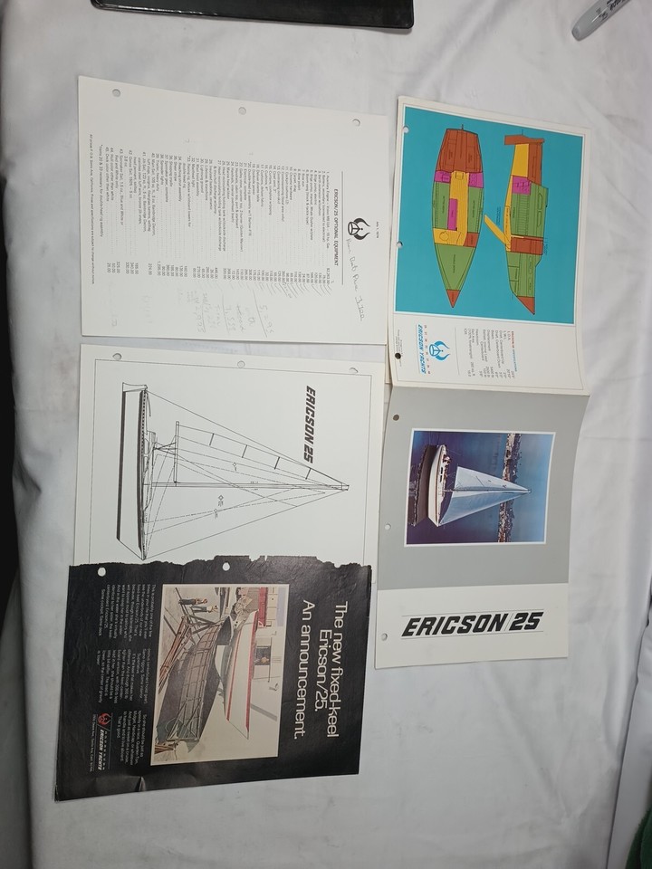 Ericson 25 Vintage Sailboat Color Boat Ad Pamphlet Brochure F8215 | eBay