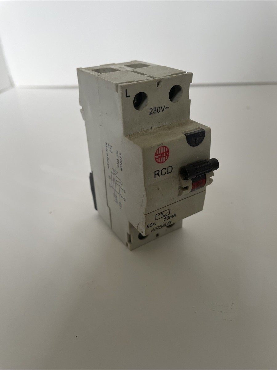 DIN Rail RCD Used Wylex WRS80/2 80 Amp 30mA Double Pole RCD (Type AC ...