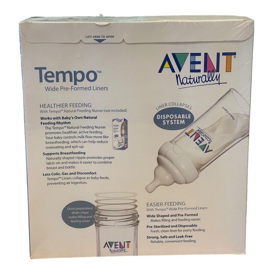AVENT Tempo Wide Pre-formed Bottle Liners 8oz 100 Count for sale online ...