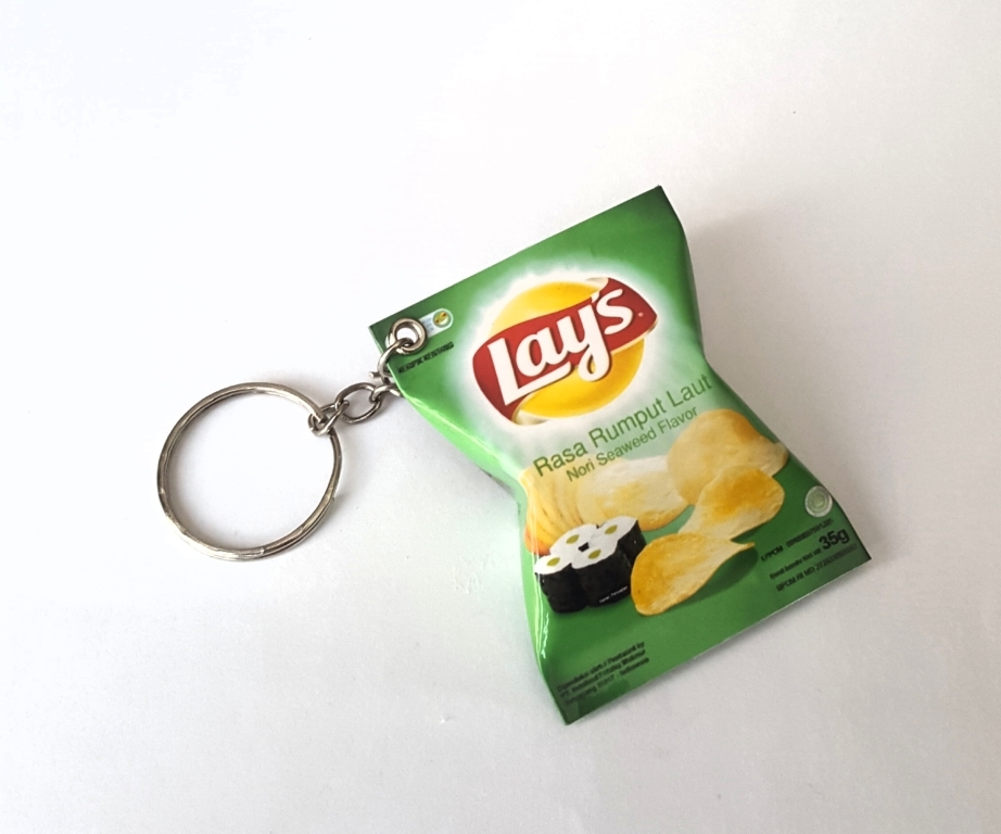 LAY's Chips NORI SEAWEED Pack KEYCHAIN Keyring Novelty Indonesia 3D 2. ...