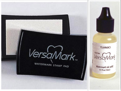 NEW Tsukineko Versamark Watermark Resist Clear Stamp Pad + Re-Inker ...