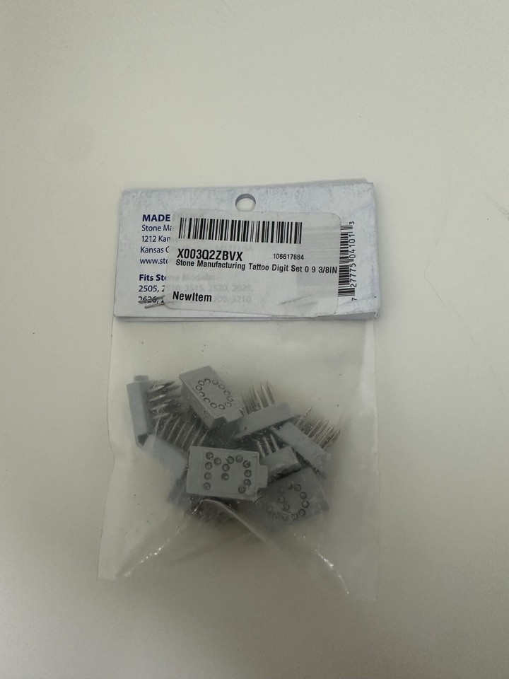 Stone Tattoo Digits 3/8" | 0-9 Set | eBay