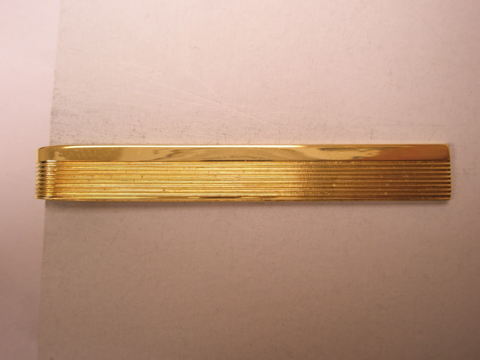 2" Horizontal Lines Simple Design Gold Tone Vintage T… - Gem