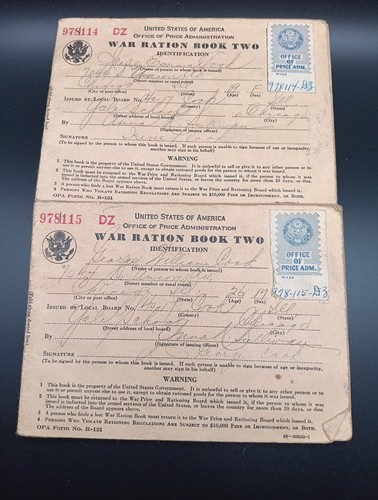 SALE! Worn Original WWII War Ration Book Number Two #978114 DZ! | eBay