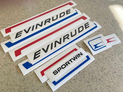 Evinrude Sportwin Vintage Outboard Motor Decals Vinyl + FREE Shipping ...