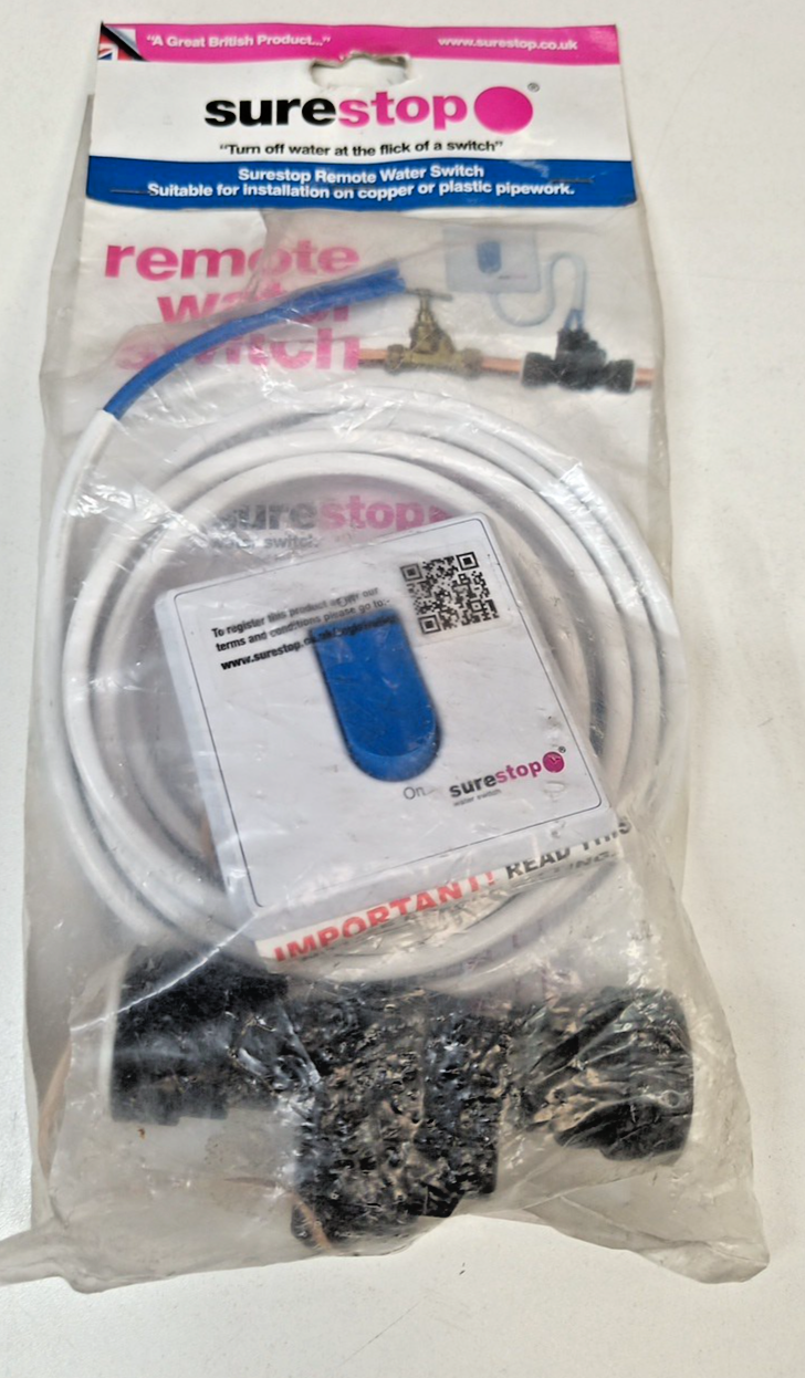 Surestop Remote Stopcock 22mm Push Fit | Water Control Valve Switch ...