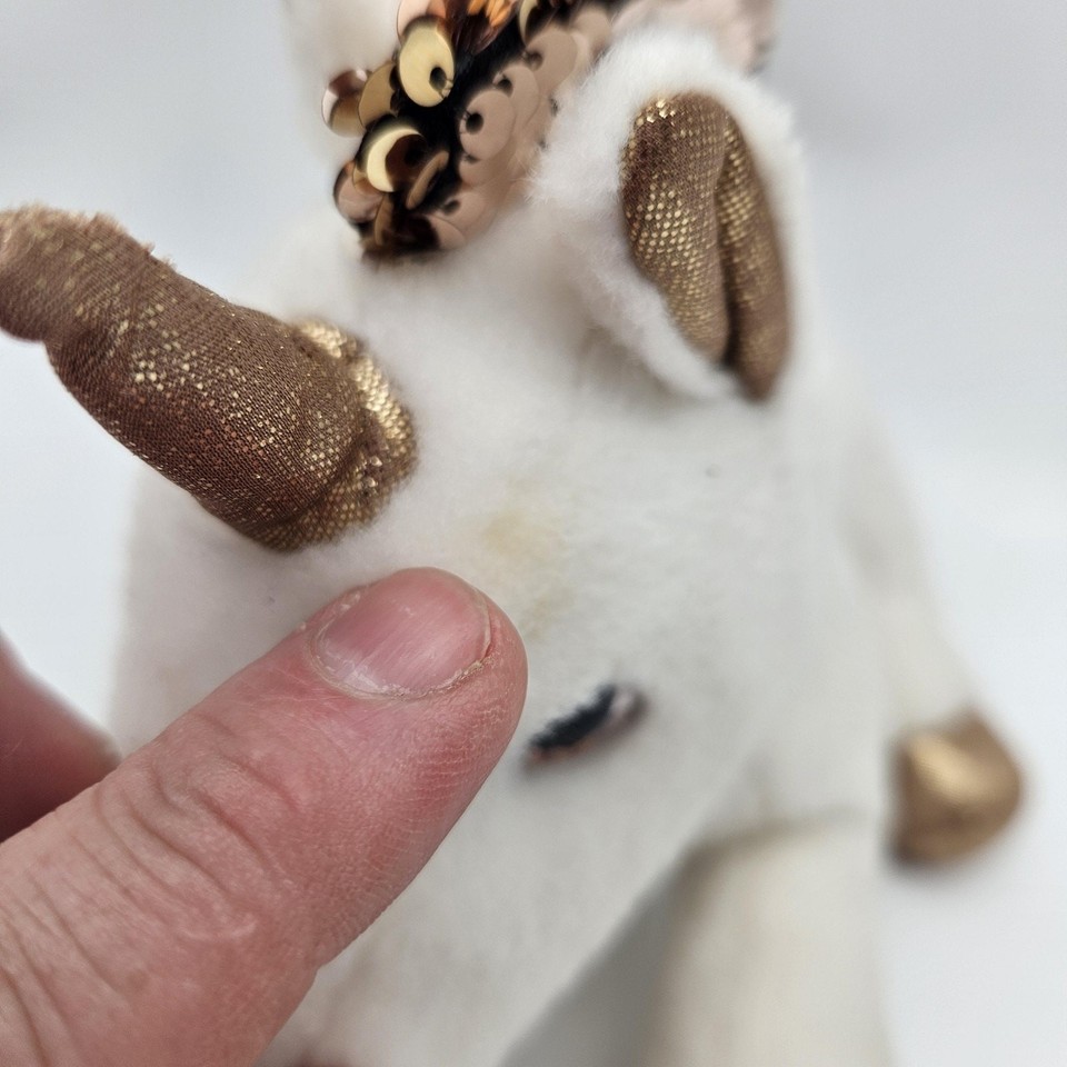 Aurora White Unicorn Plush Stuffed Animal Sequin Mane Gold Horn Hooves ...