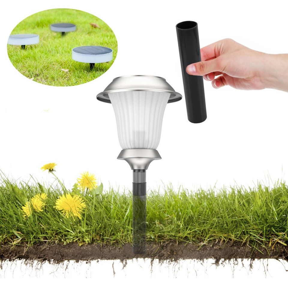 4 Pcs Solar Light Ground Stakes Spikes Replacement Pole Connectors ...