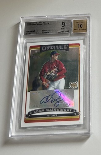 Adam Wainwright STL Cardinals BGS 9 Mint 10 Auto Topps Chrome Signed ...