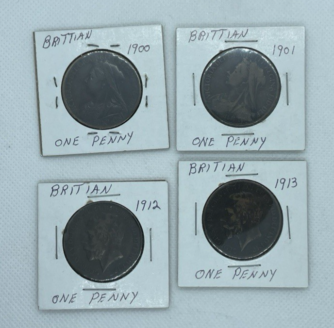 Great Britain Penny Lot Of 20 Various Years plus bonus coins. 28 total ...