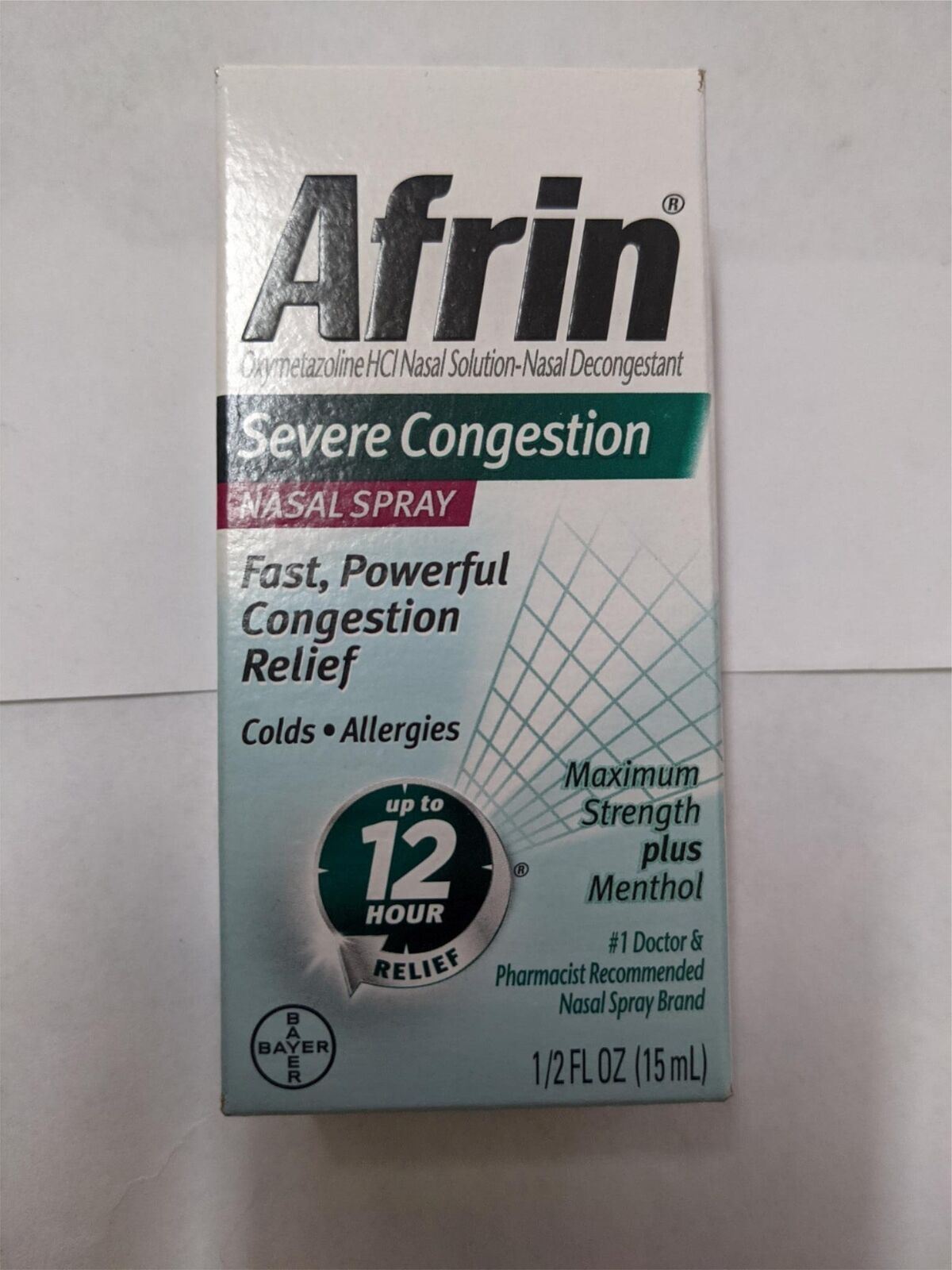 5 PACK Afrin Severe Congestion Nasal Spray, Maximum Strength + Menthol ...