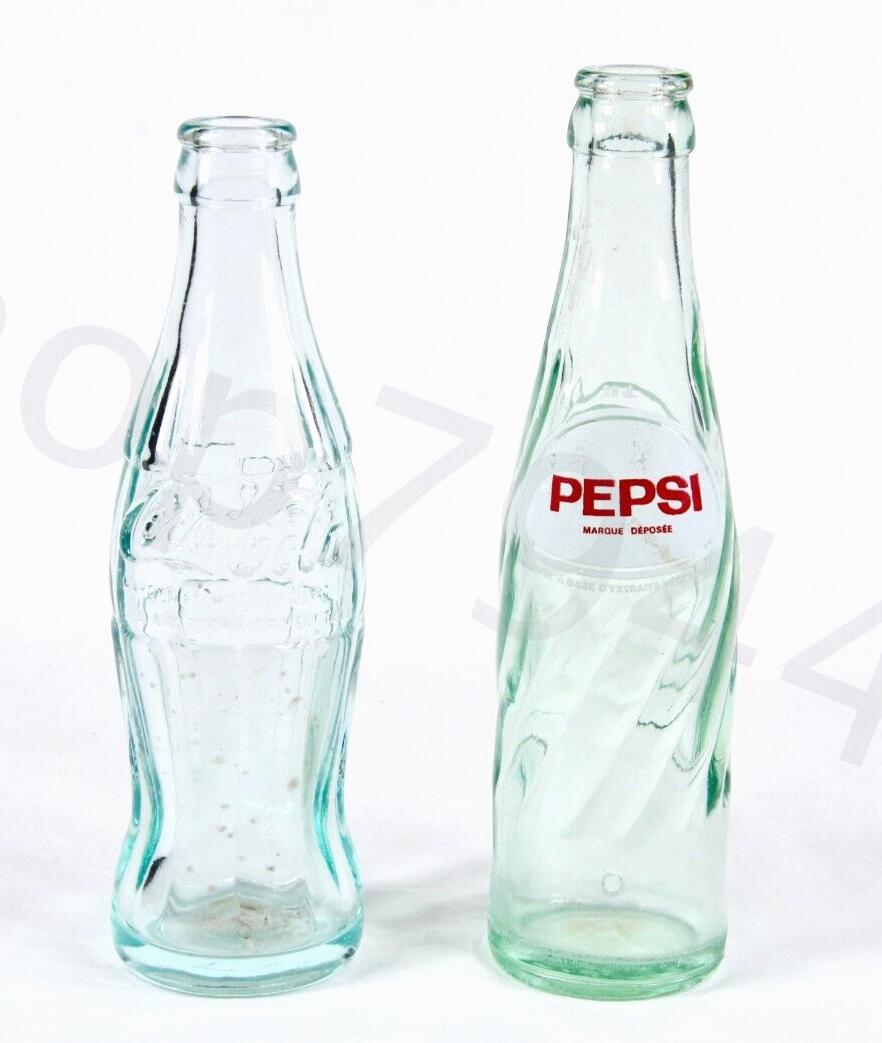 COCA COLA & PEPSI French Bottles 20cl Vintage Unrestored Glass Lot of 2 ...