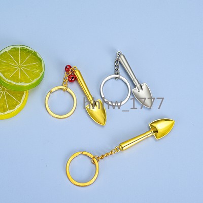 SILVER/GOLD SPADE SHOVEL KEYRING MINI SPOON GIFT KEY CHAIN MINI TOOLS ...
