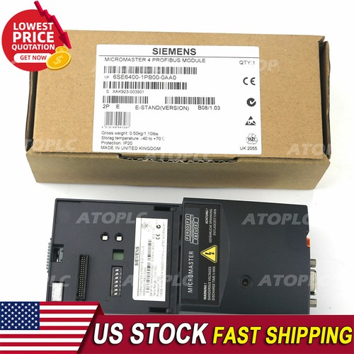 New Siemens 6SE6400-1PB00-0AA0 6SE64001PB000AA0 MICROMASTER 4 PROFIBUS ...