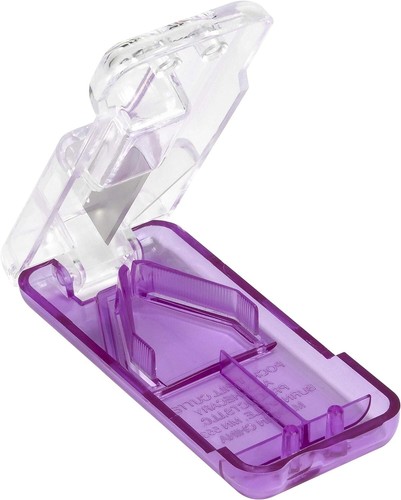 Pill Cutter and Splitter Stainless Steel Blade with Dispenser Cuts ...