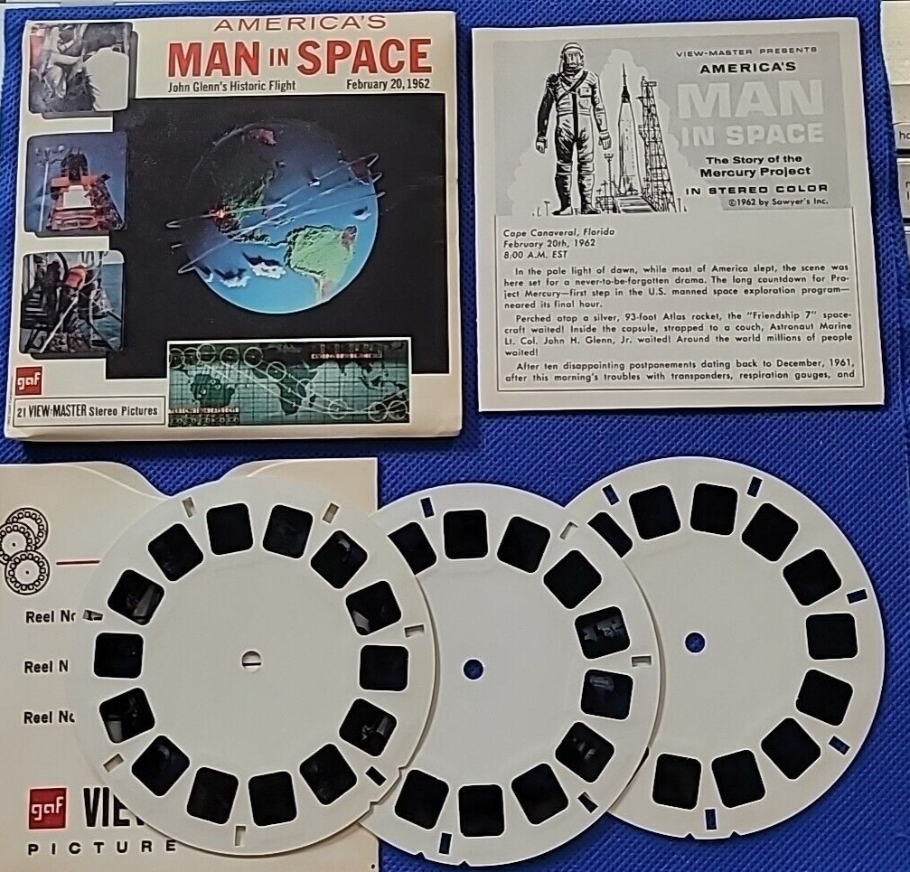 GAF B657 America's Man in Space Project John Glenn view-master 3 Reels ...
