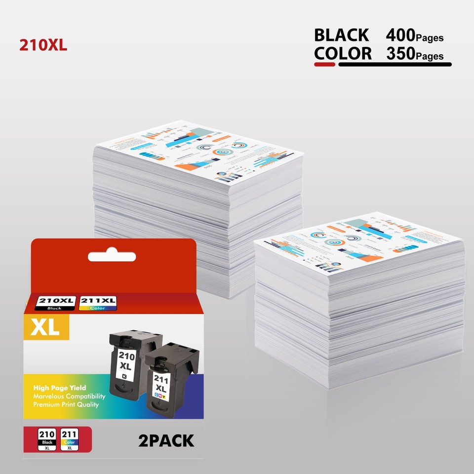 PG-210XL CL-211XL Ink Cartridges for Canon PIXMA MX410 MX330 MP240 ...