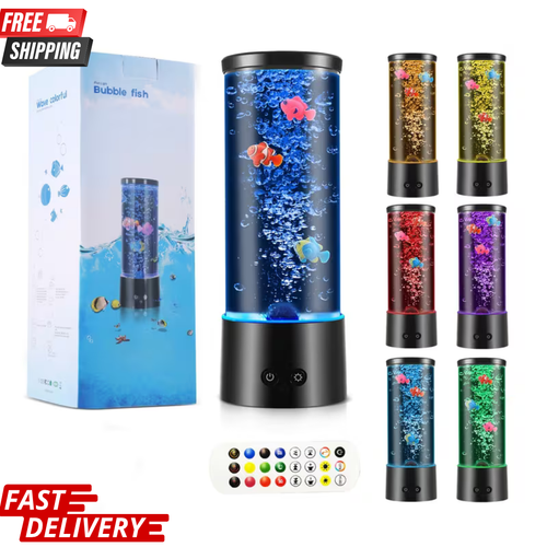 Fish Bubble Lamp LED Mood Light with Remote Control, Sensory Fish Lamp ...