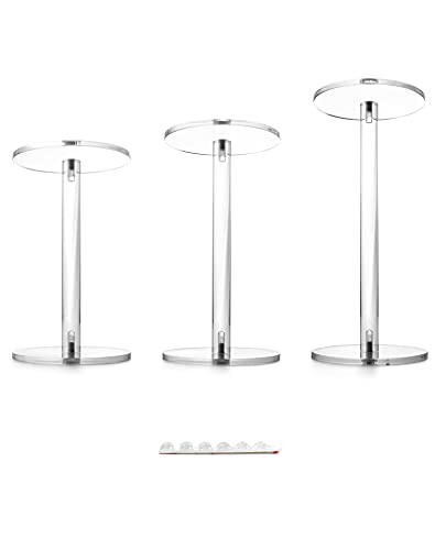 QWORK Round Acrylic Display Stand, Premium Clear Round Riser Stands ...
