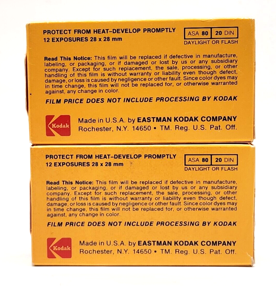 Lot of 2 Vintage Kodak Kodacolor II Film C 126 - 12 Expired 1978 Sealed ...