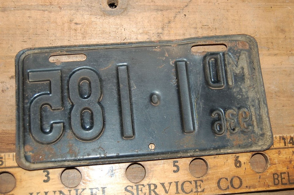 Harley Knucklehead VLH 45 Maryland Motorcycle License Plate Tag Fender ...