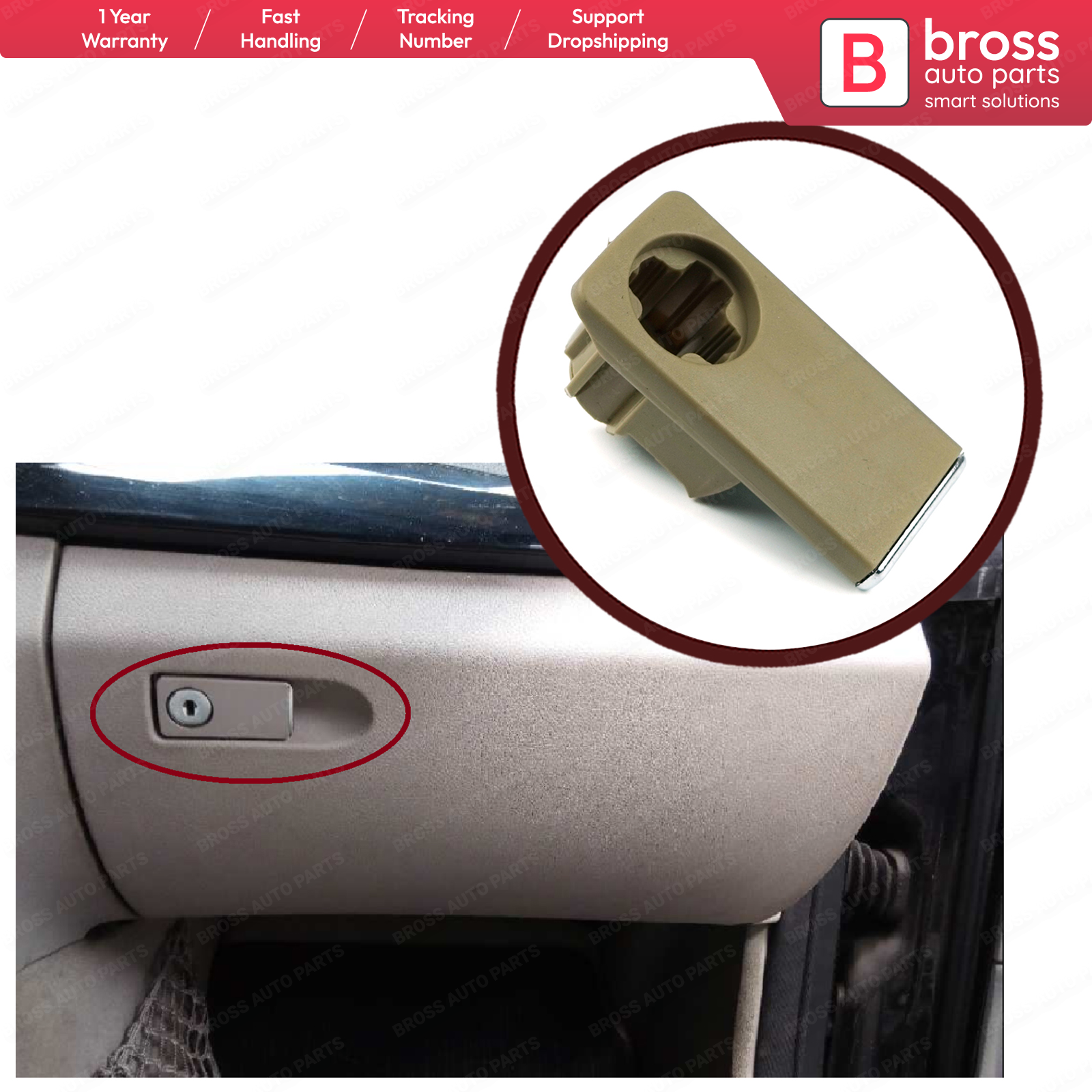 Glove Box Lid Switch Grip Lock Hole Beige 2046800998 for Mercedes W204 ...