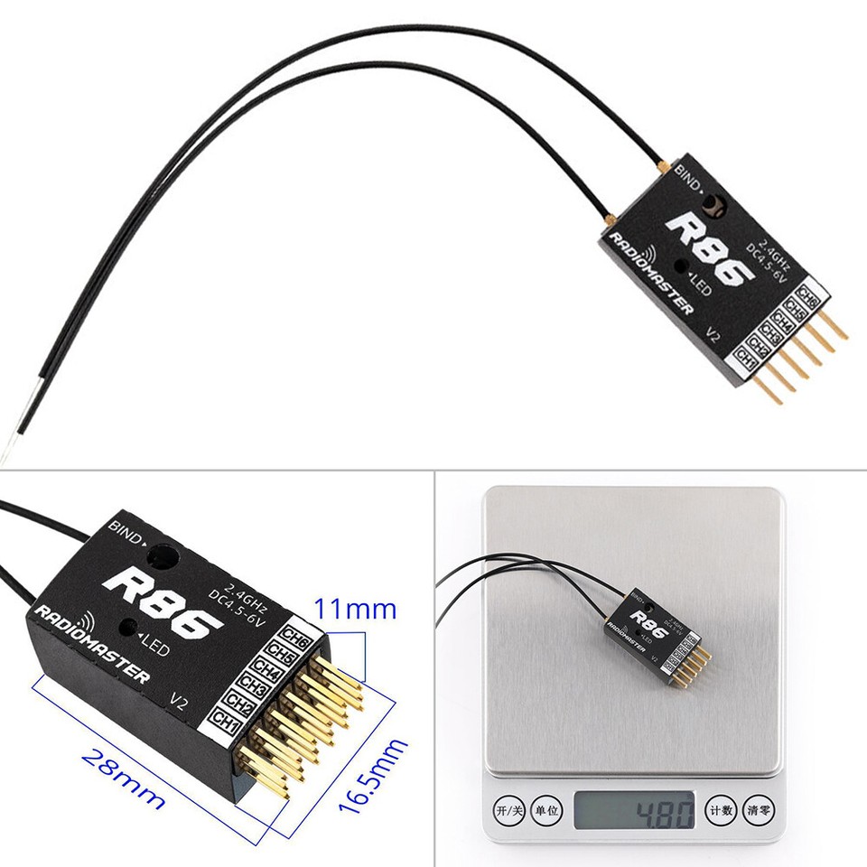 RadioMaster R81 R84 R86 R86C R88 R161 R168 2.4G Nano Receiver FrSky for ...