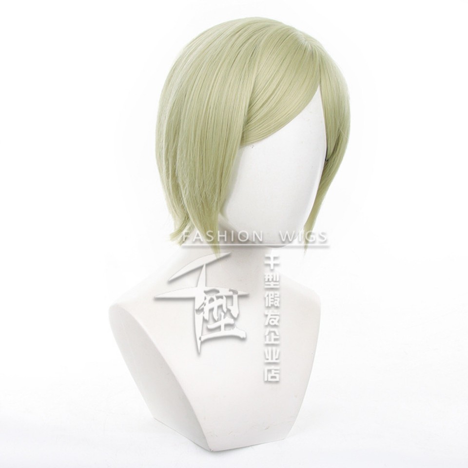 Adult Nanami Kento Cosplay Wig Jujutsu Kaisen Lime Green Short Curly ...