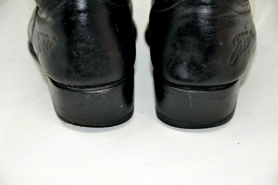 Botas Jaca Black Leather Mexican Rodeo Cowboy Boots Size Mex 26.5 EE US ...