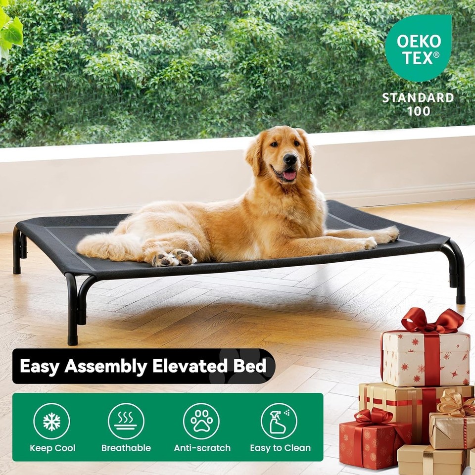 Elevated Dog Bed Raised Outdoor Dog Cot for Large Dogs, Installation ...