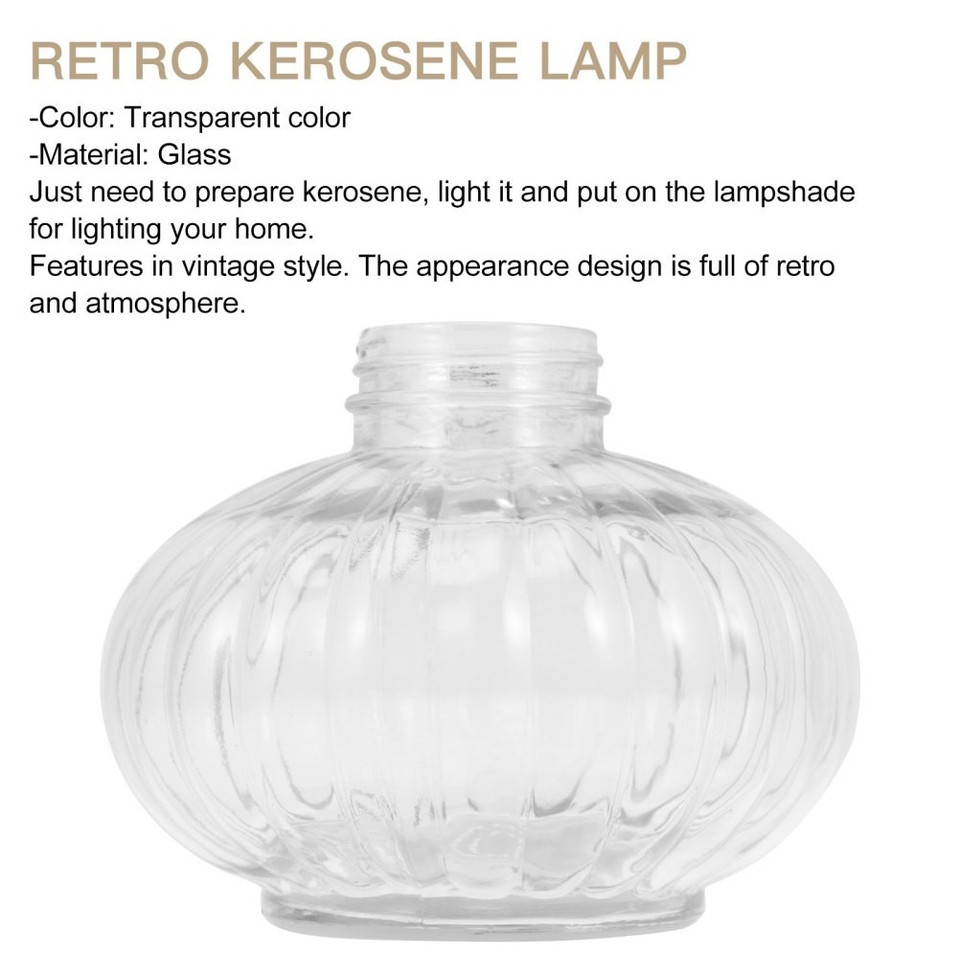 Glass Lamp Font Kerosene Lamp Part Pumpkin Shape Kerosene Tank Vintage ...