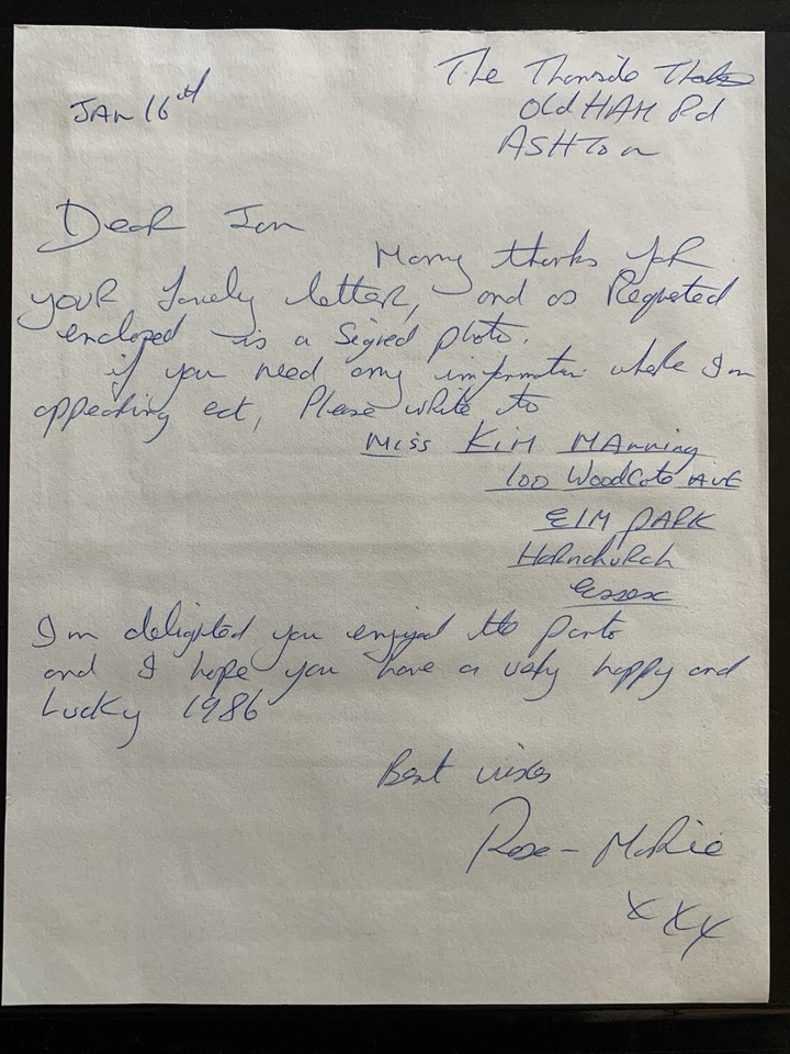 ROSE MARIE IRISH SINGER VINTAGE **HAND SIGNED** PHOTO CARD AND LETTER ...