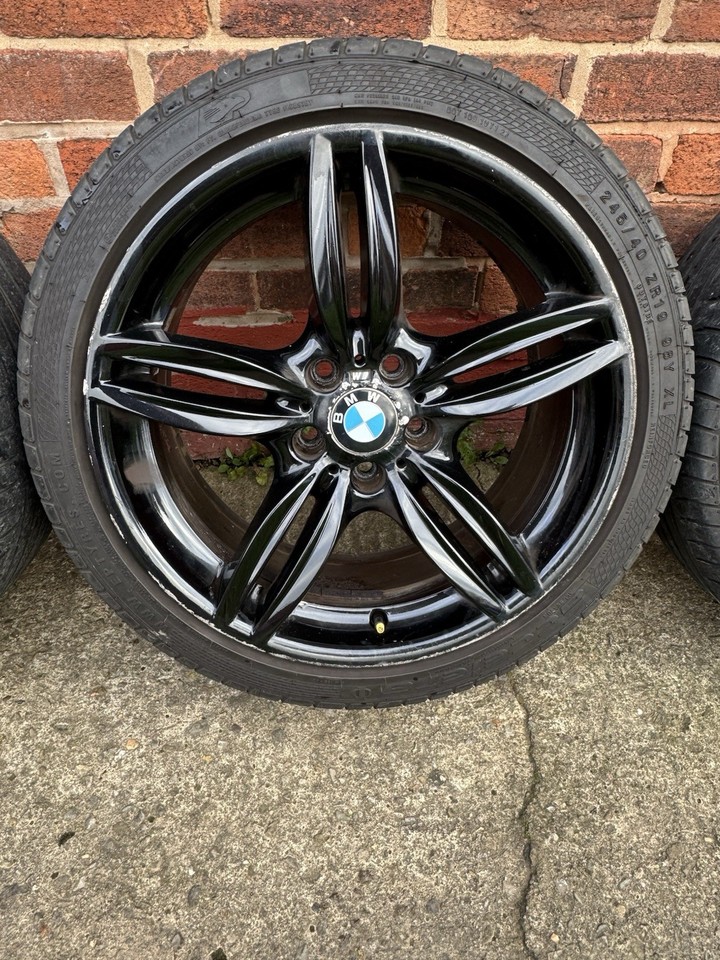 SET GENUINE BMW M SPORT STAGGERED ALLOY WHEELS TYRES 19" 351M 5 6 ...