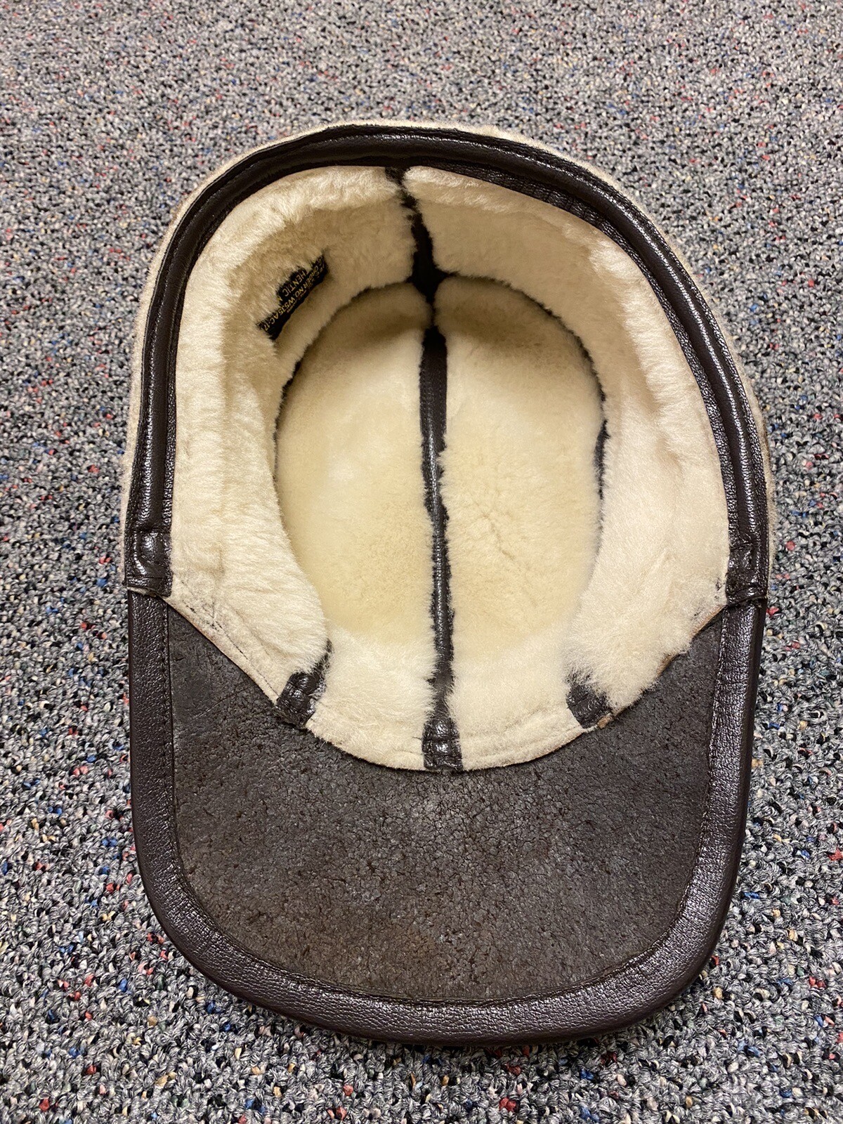 US WW2 USAAF Air Corps B2 Shearling Leather Flight Hat Cap REPRODUCTION ...