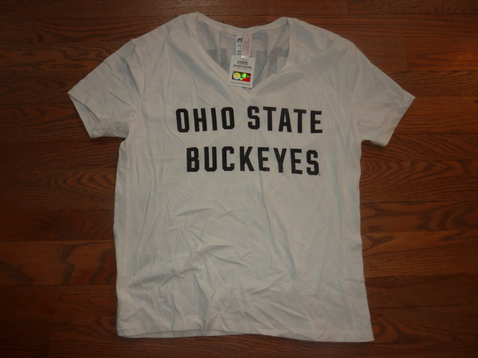 VICTORIAS SECRET PINK RARE "PINK" OHIO STATE "BUCKEYES" VNECK TEESHIRT ...